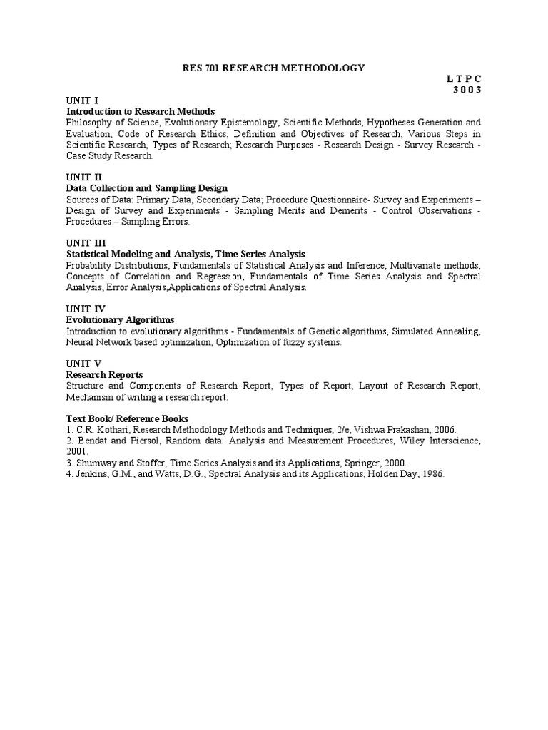 Res 701 Research Methodology | PDF