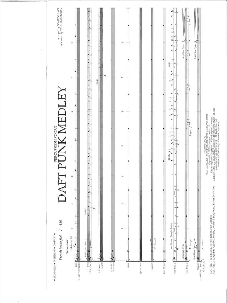 Daft Punk Medley - Percussion Score | PDF