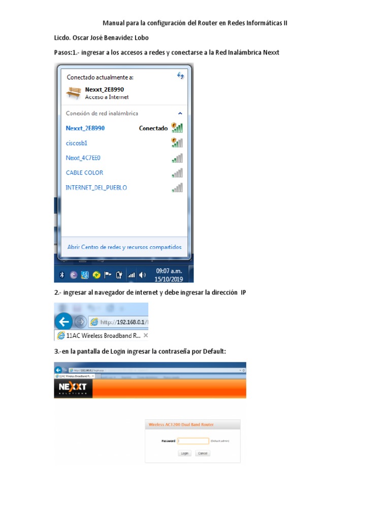 Manual para La Configuración Del Router en Redes Informáticas II | PDF ...