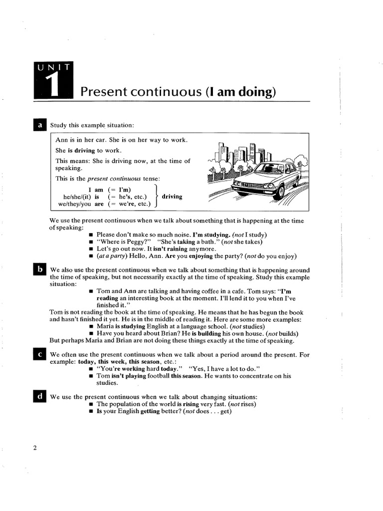 Present Continuous (I Am Doing) : Un It | PDF | Grammatical Tense | Linguistics