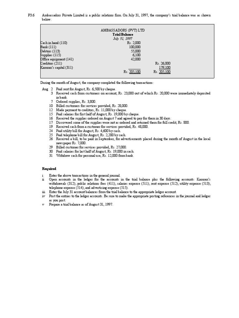 Assignment 3 3.10 | PDF | Debits And Credits | Financial Services