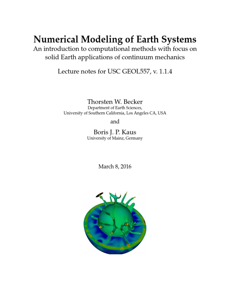 Numerical Modeling of Earth Systems PDF | Download Free PDF | Partial ...