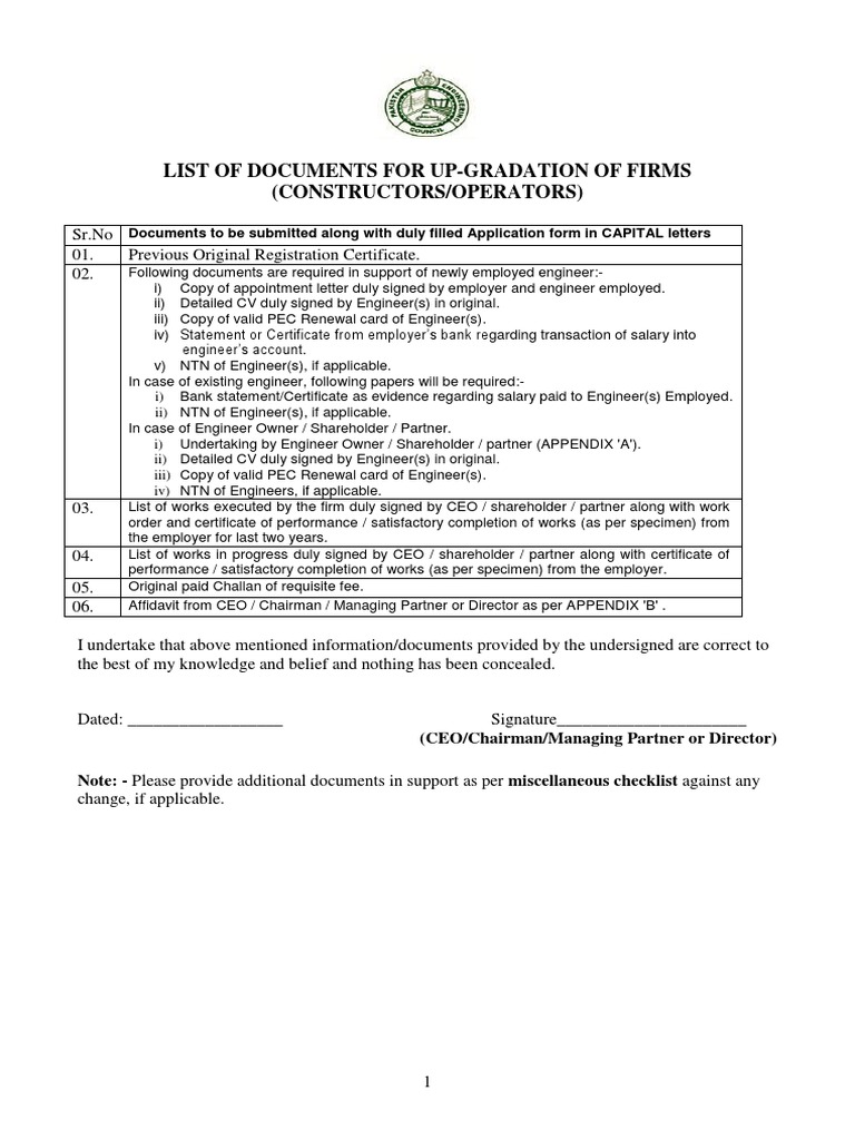 Form For Upgradation of Firms | PDF | Deep Foundation | Building Automation