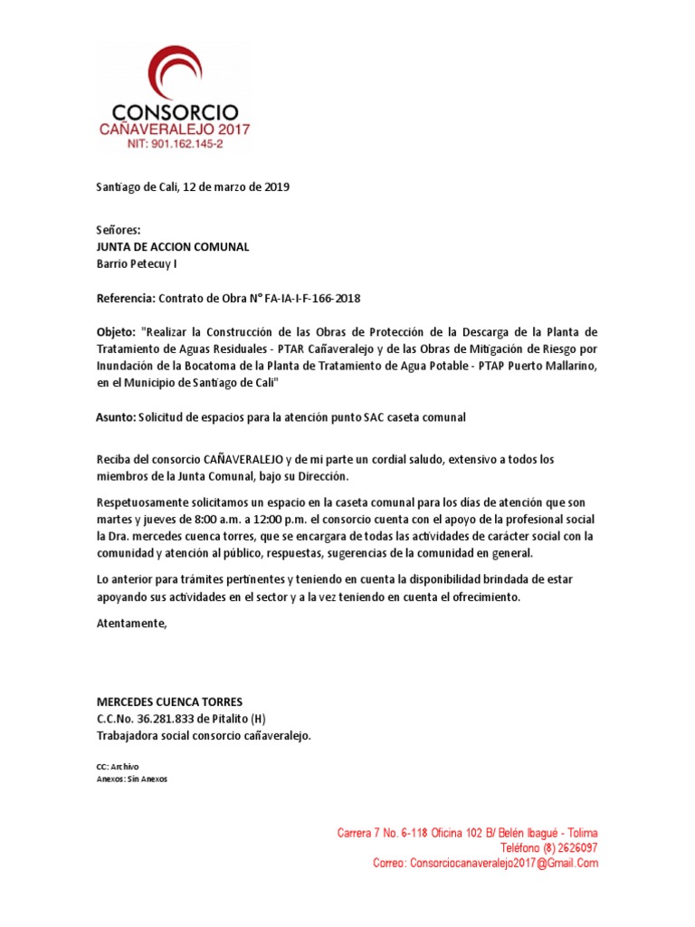 Solicitud Junta Comunal - SAC | PDF