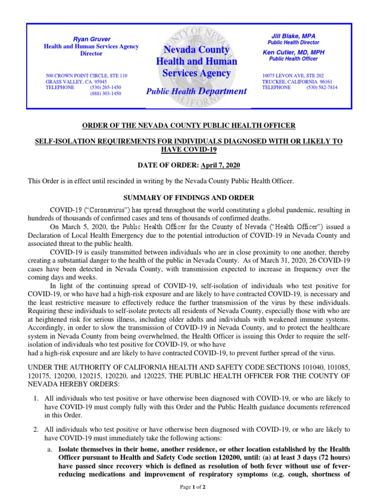 April 7 2020 Isolation Order COVID 19 | PDF | Health Sciences | Public ...