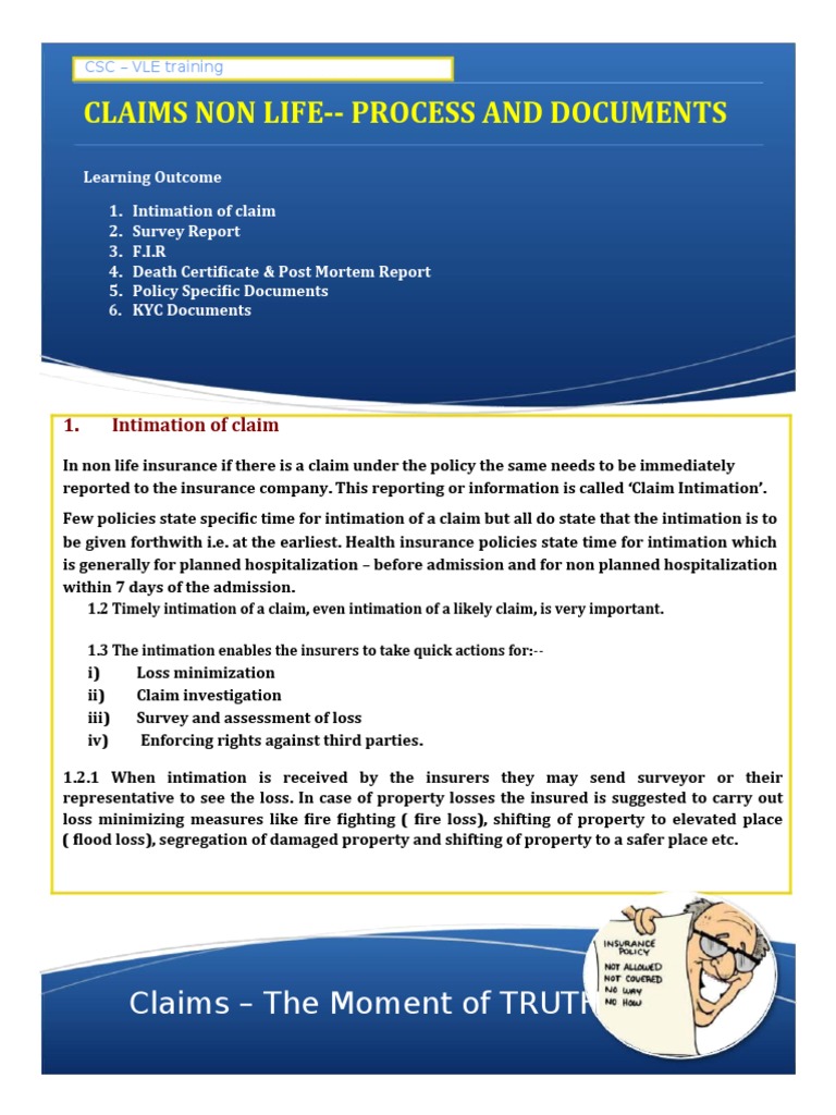 Non-Life Insurance Claims Process Guide | PDF | Identity Document ...