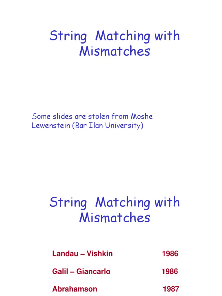 Pattern Matching With Mismatches PDF | PDF | Applied Mathematics ...