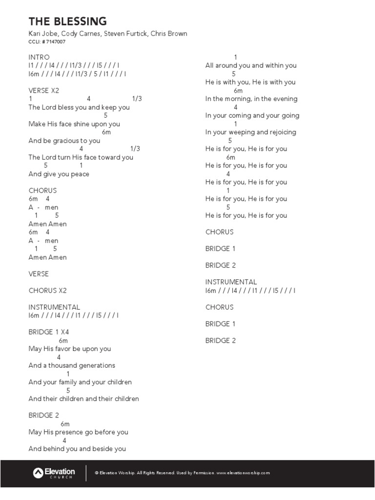 The Blessing Number Chart | Download Free PDF | Christian Music ...