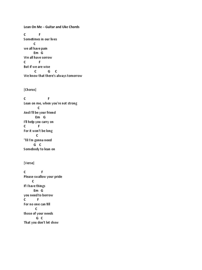 Lean On Me | PDF