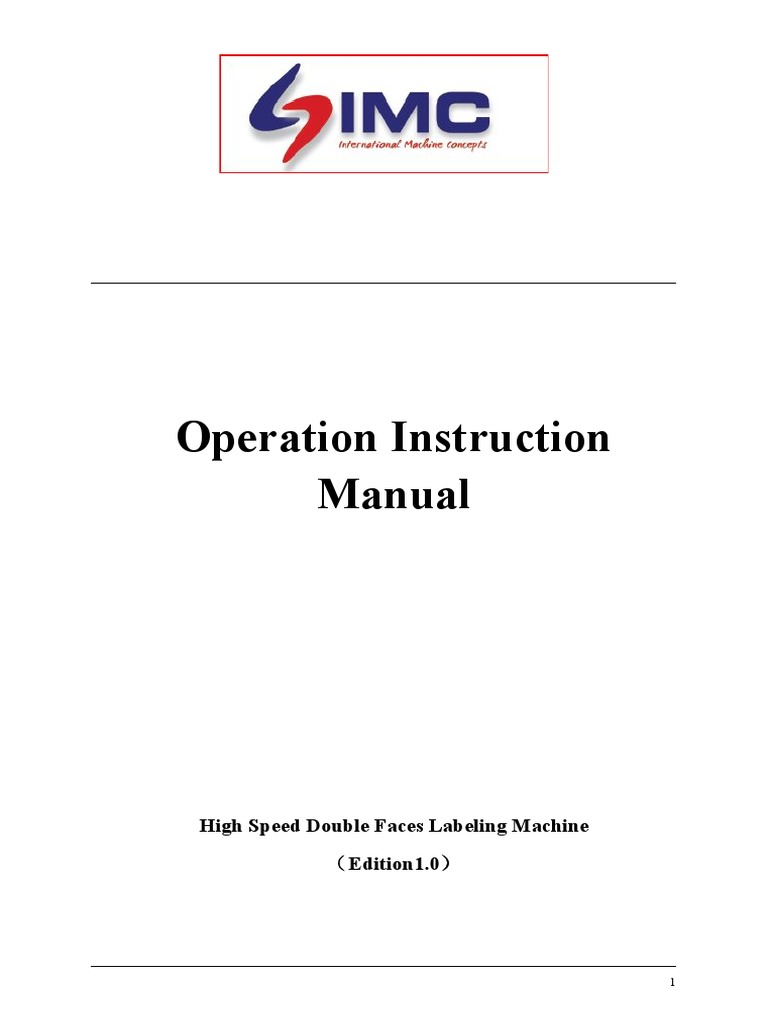 Manual 110914 Labelling Machine PDF | PDF | Electric Motor ...