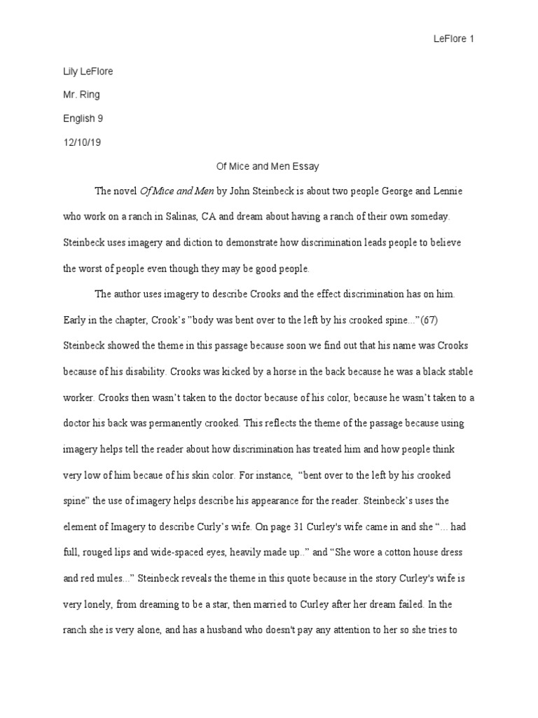 Of Mice and Men Final Draft | PDF