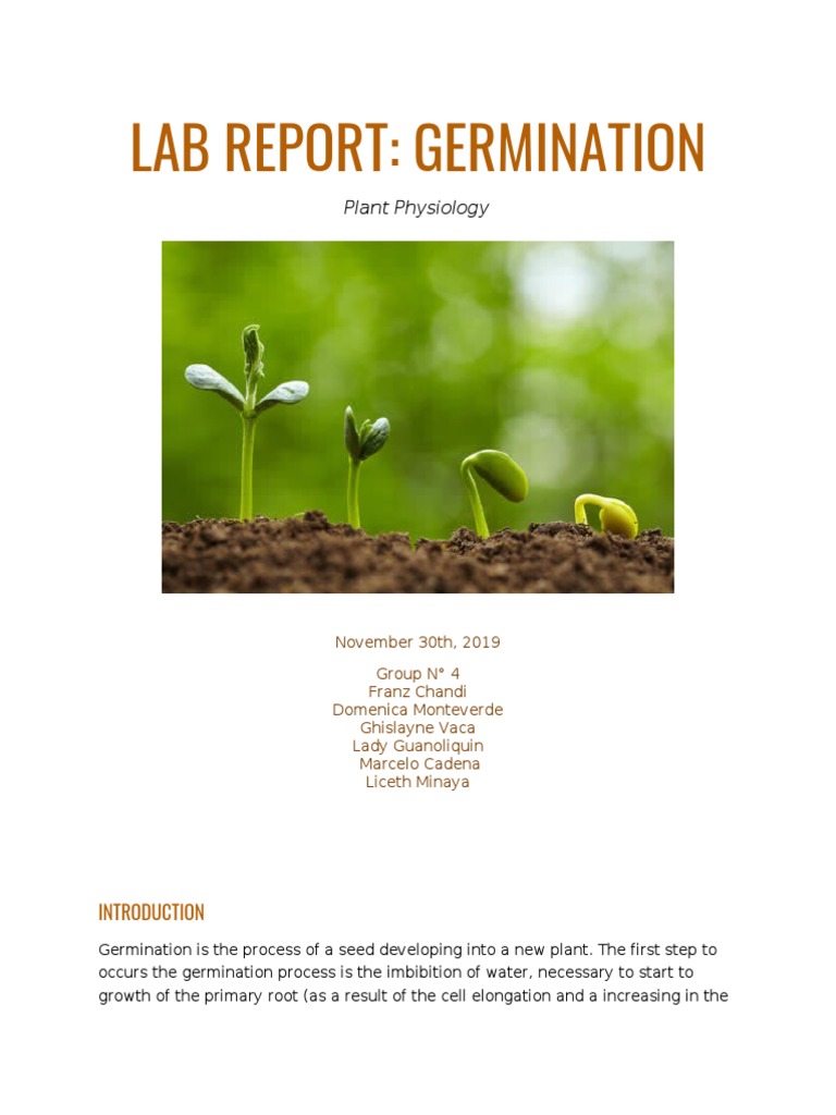 Lab Report: Germination: Plant Physiology | PDF | Germination | Plant ...