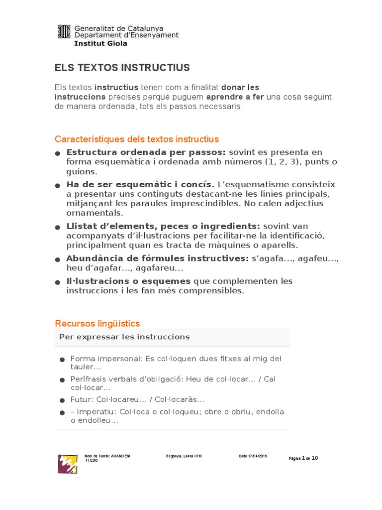 El Text Instructiu | PDF