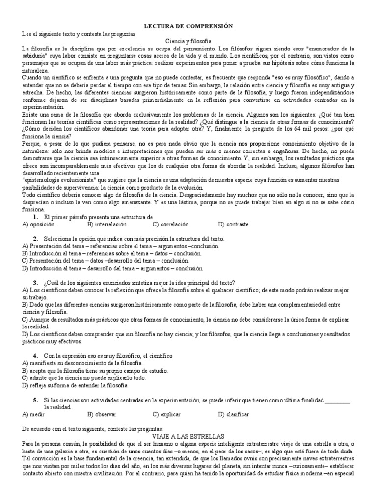 Lecturas de Comprensión | PDF | Viaje interestelar | Lingüística