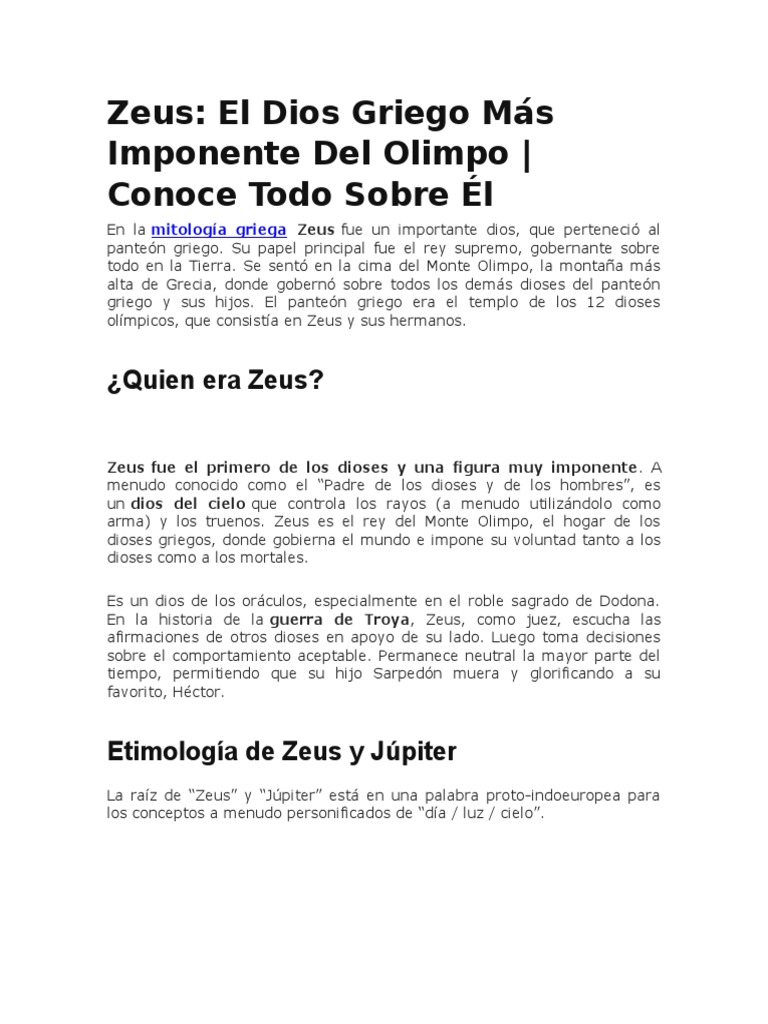 Zeus | Descargar gratis PDF | Zeus | Hera