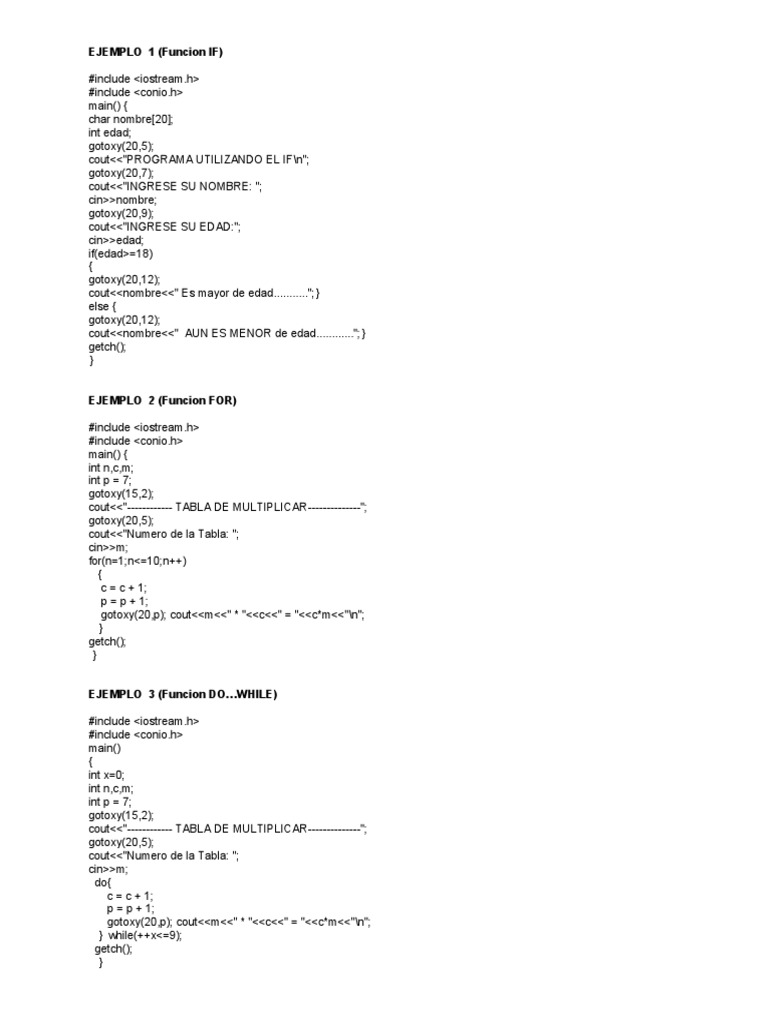 Tabla de Mult Codigo Fuente en C++ | PDF