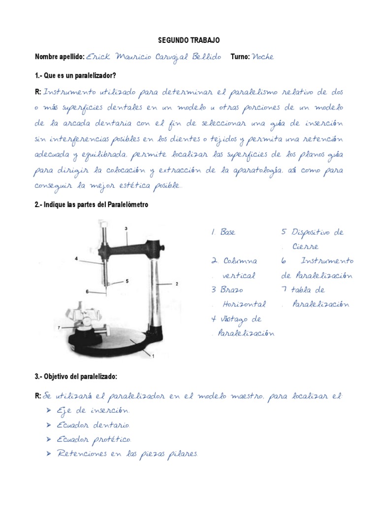 Partes y funciones del paralelómetro dental | PDF | Dentadura postiza ...