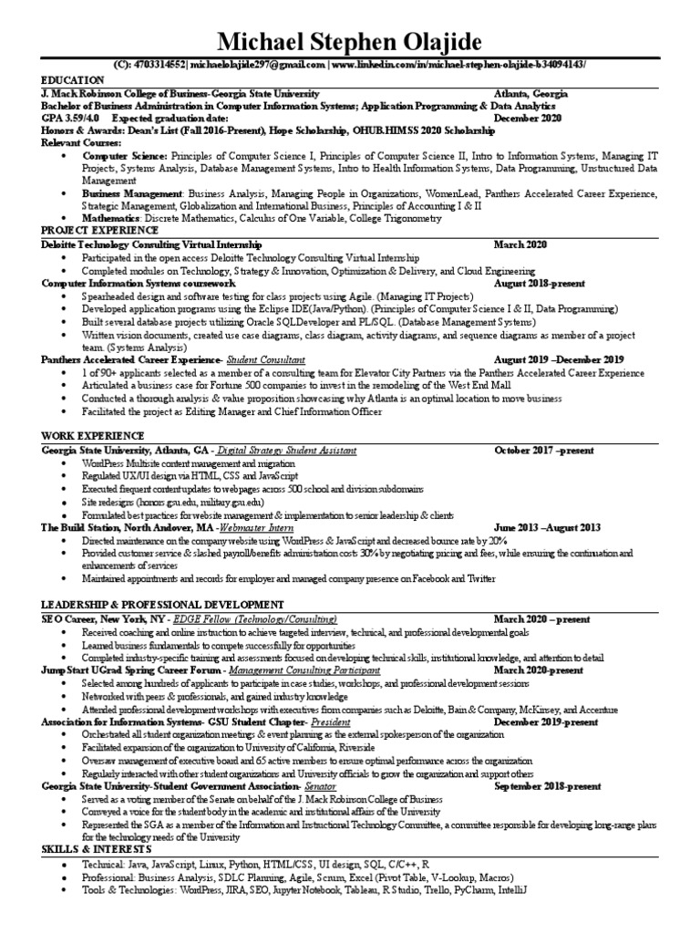 Olajide, Michael - Stephen - Resume SEO | PDF | Databases | Computer Science