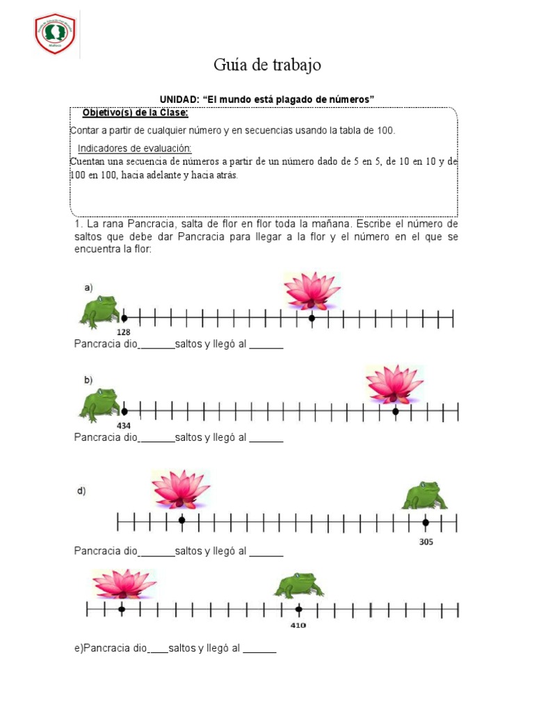 Ejercicios de recta numérica para 2° grado | PDF | Enseñanza de ...