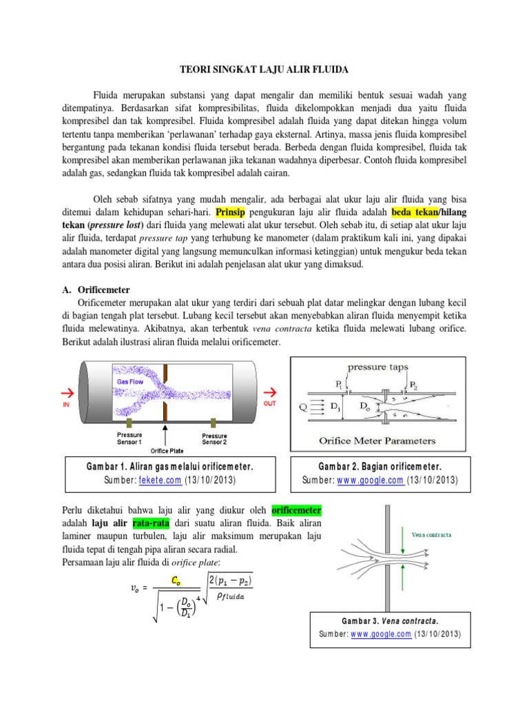 Teori Singkat Pengukuran Laju Alir Fluida | PDF