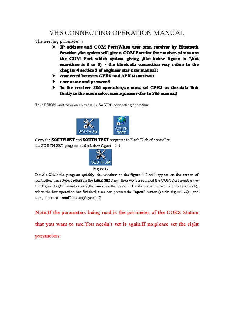 Vrs Connecting Operation Manual: The Needing Parameter | PDF | Computer ...