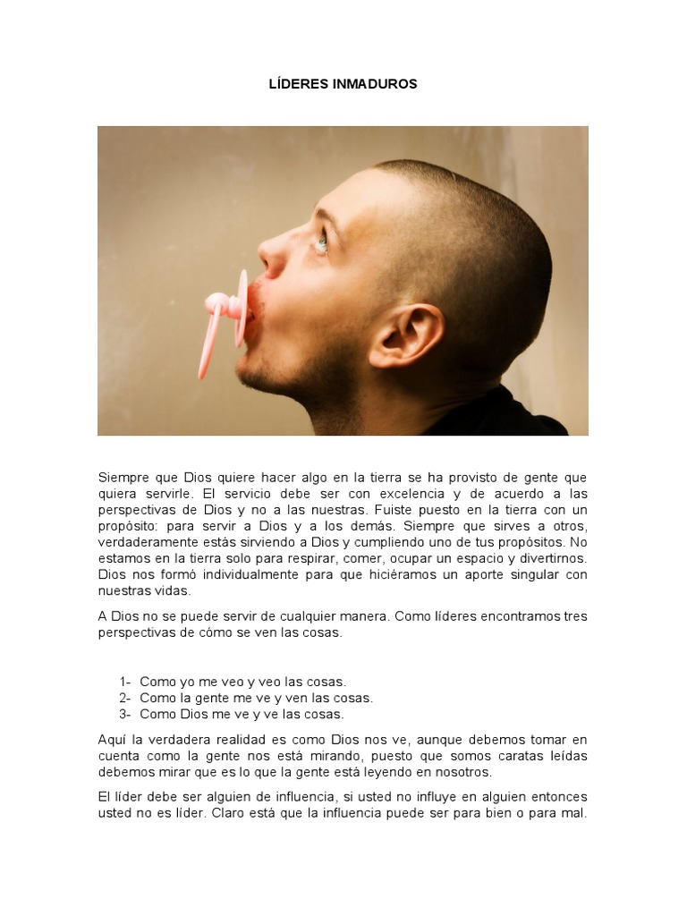 Inmadurez en el Liderazgo Cristiano | PDF | Liderazgo | Science