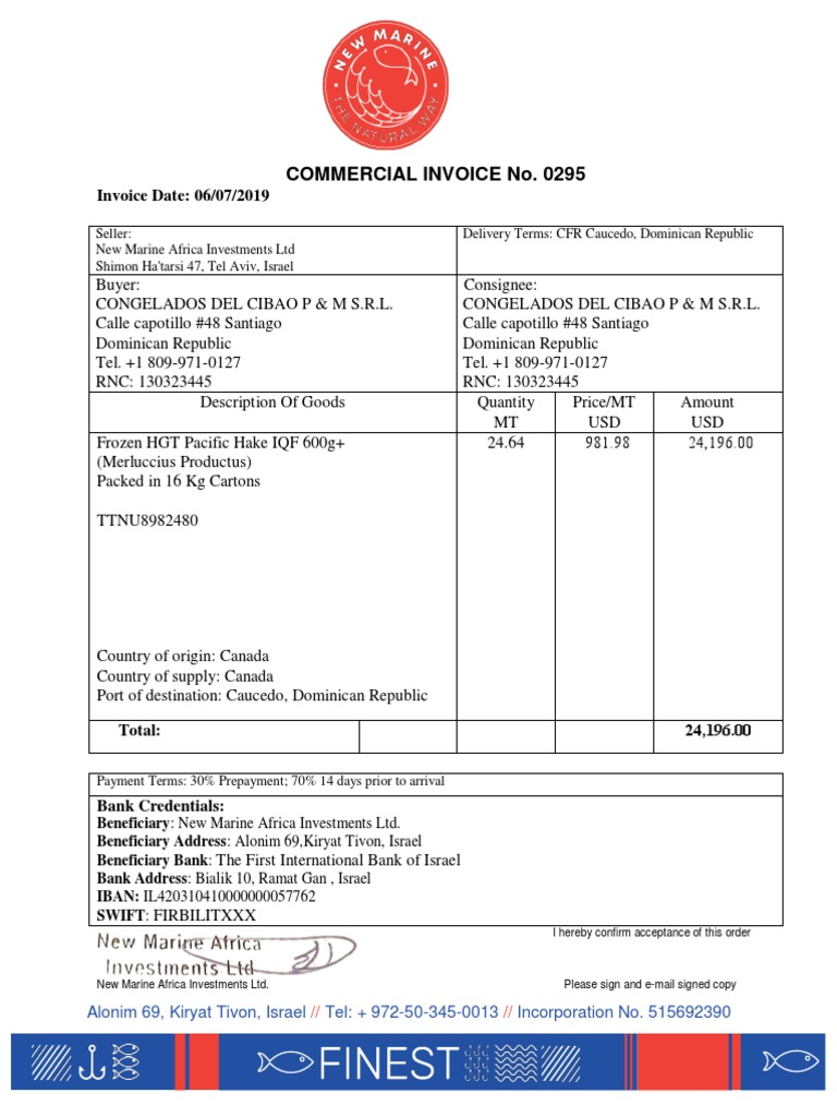 Invoice New Marine 0295 | PDF