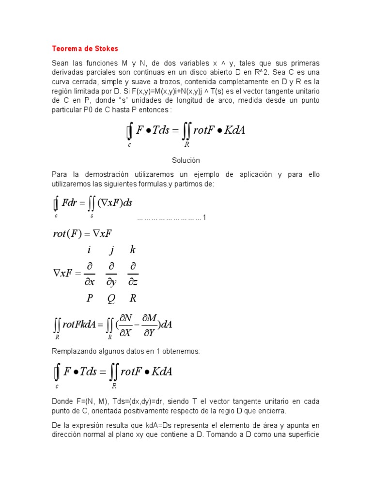 Teorema de Stokes | PDF | Curva | Análisis