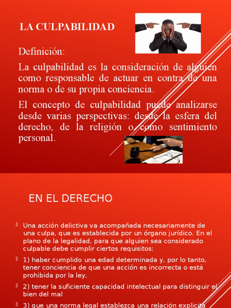 Culpabilidad 1 Diapo Final | PDF | Intención (Derecho Penal) | Justicia ...