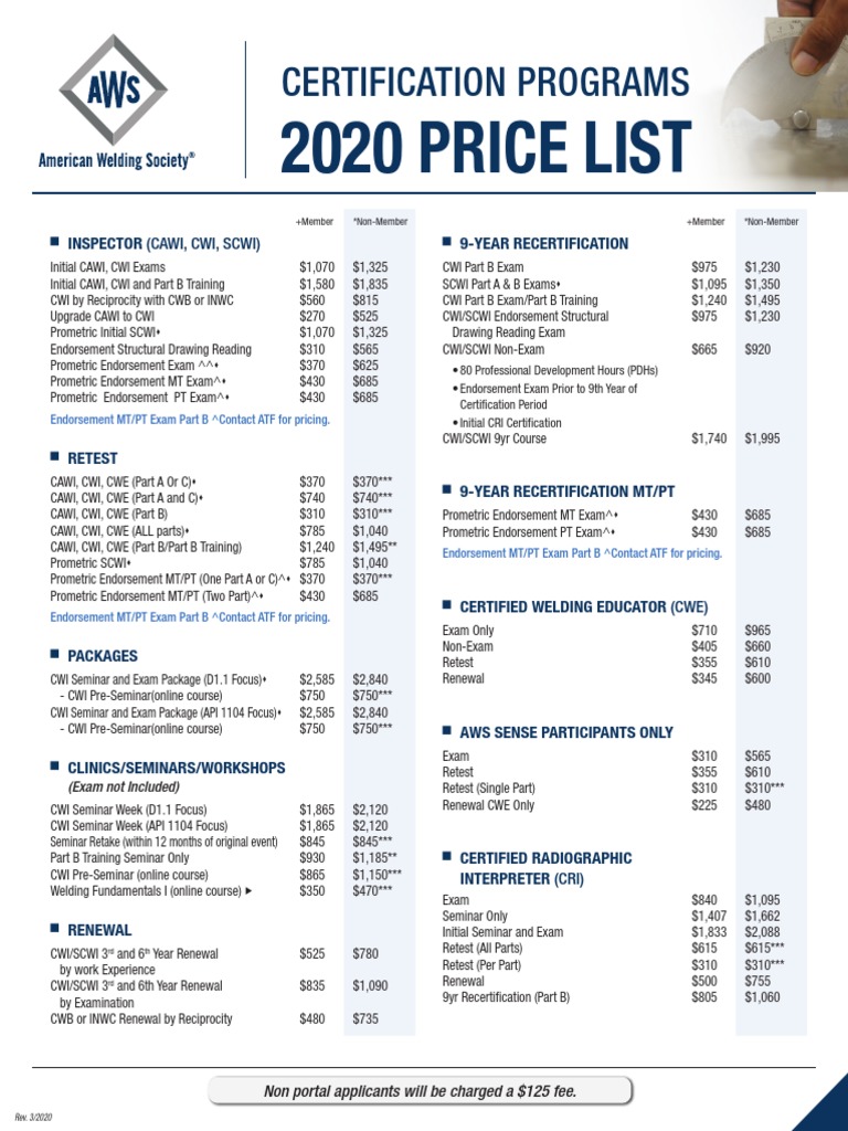 2020 Price List: Certification Programs | PDF | Business