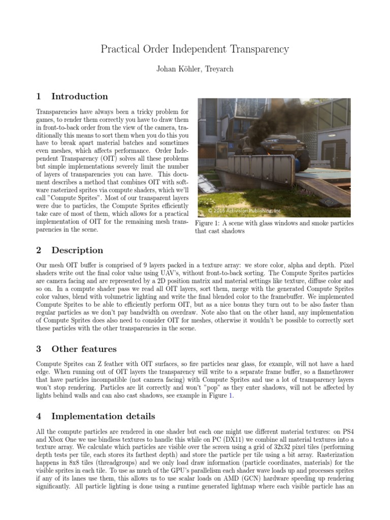 Practical Order Independent Transparency with Compute Sprites | PDF ...