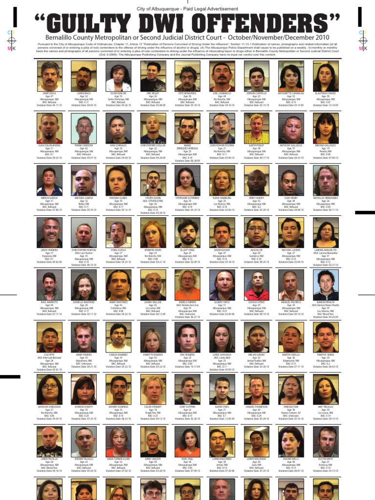 Albuquerque DUI Convictions List | PDF | Driving Under The Influence ...