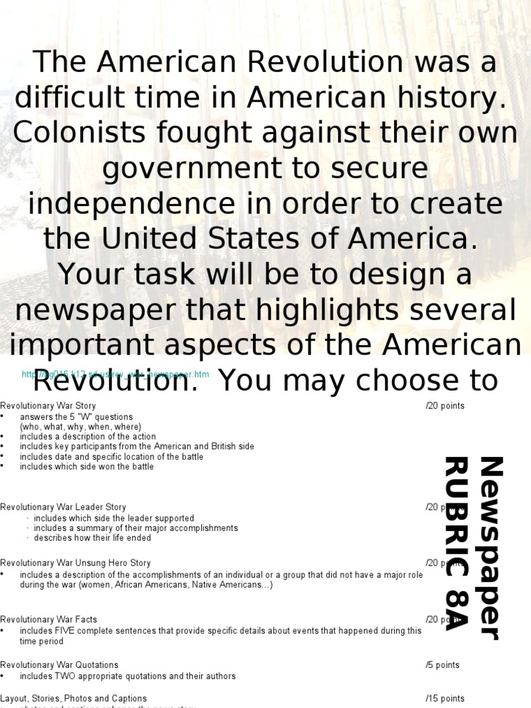 American Revolution Newspaper Guide | PDF | Communication