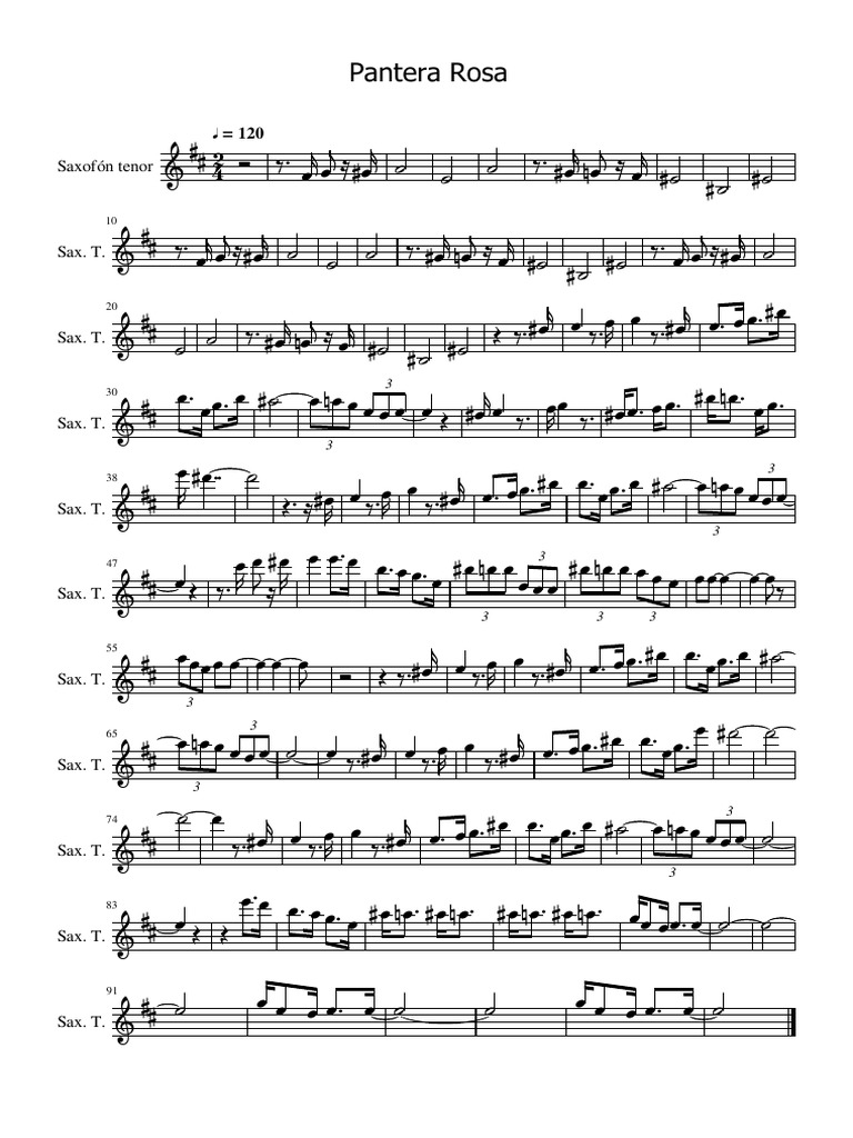 La Pantera Rosa | PDF | Saxofón | Instrumentos de viento de madera