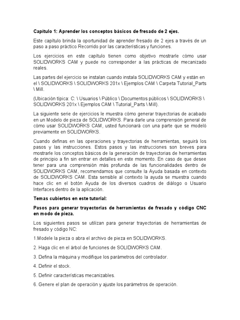 Mill Solidworks Manual Traducción | PDF | Archivo de computadora ...