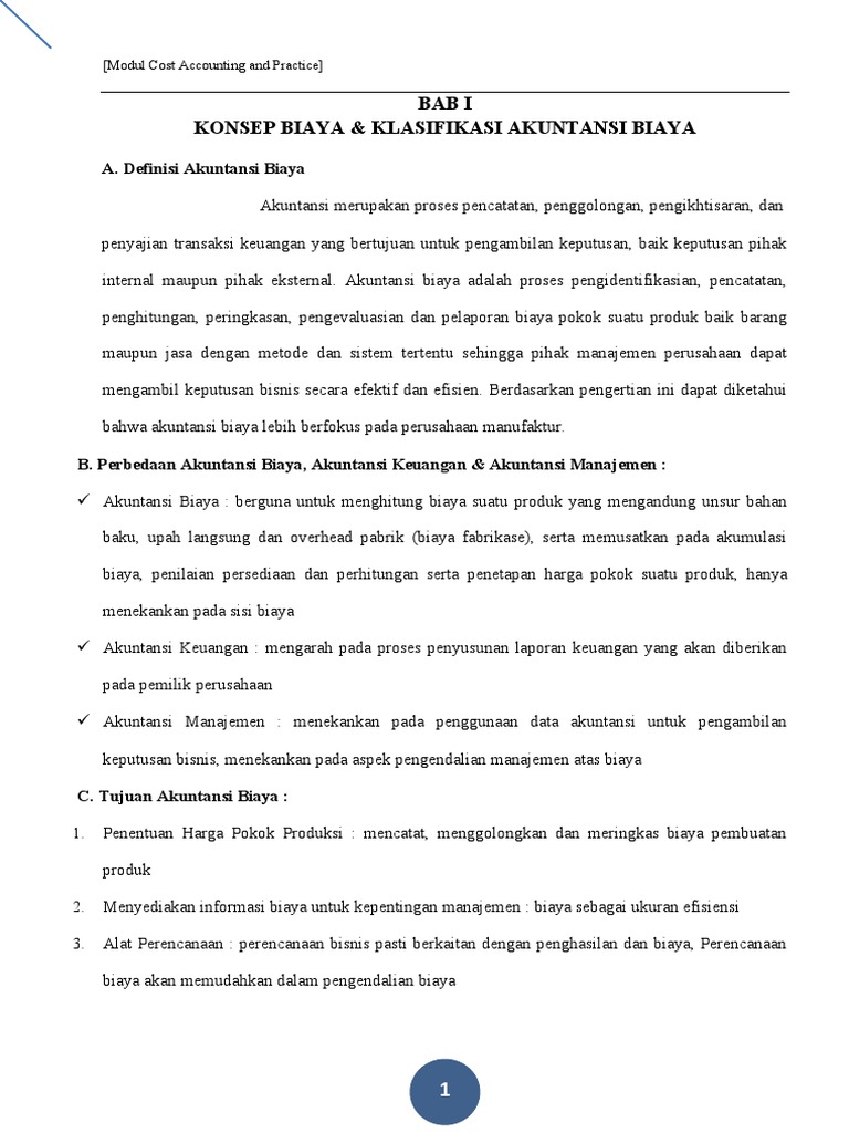 Modul Cost Accounting | PDF