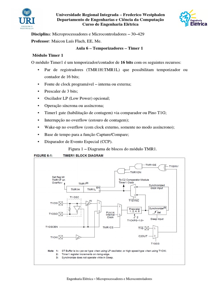 Temporizadores - Timer 1 - Microprocessadores e Microcontroladores ...