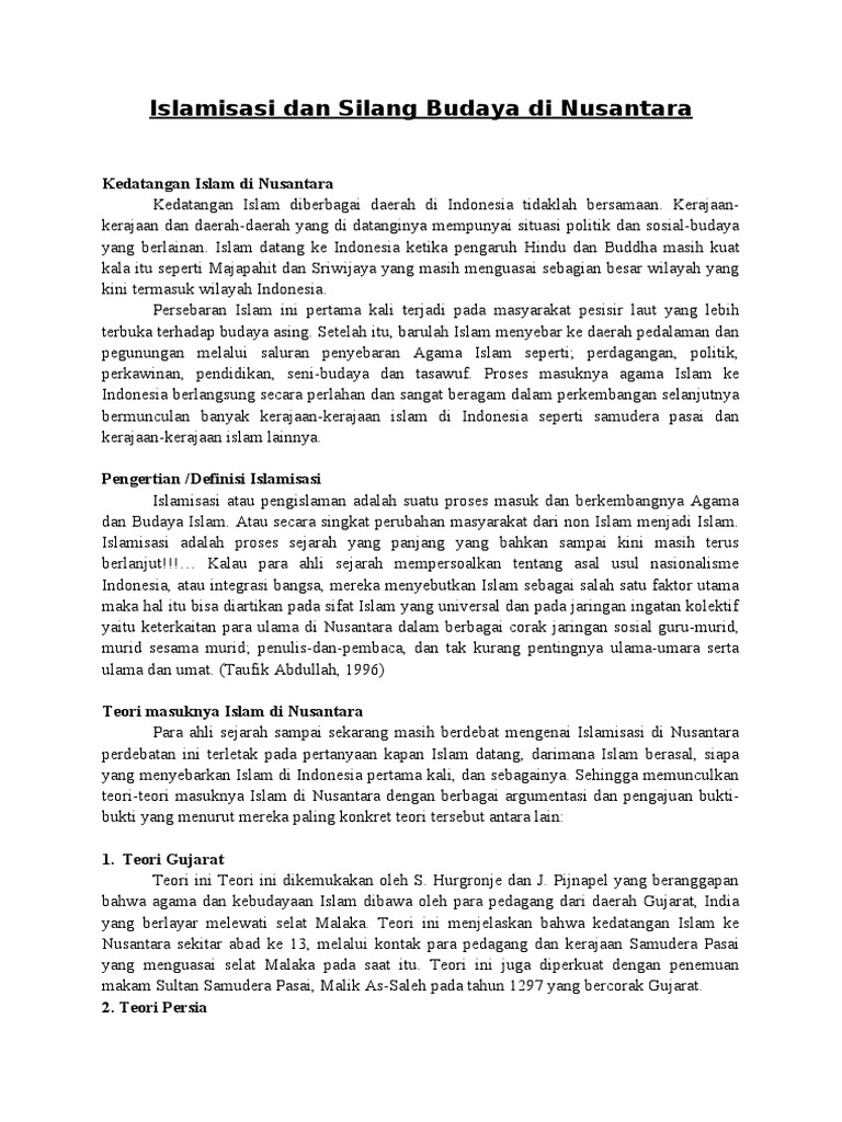 Materi Islamisasi Dan Silang Budaya Di Nusantara | PDF