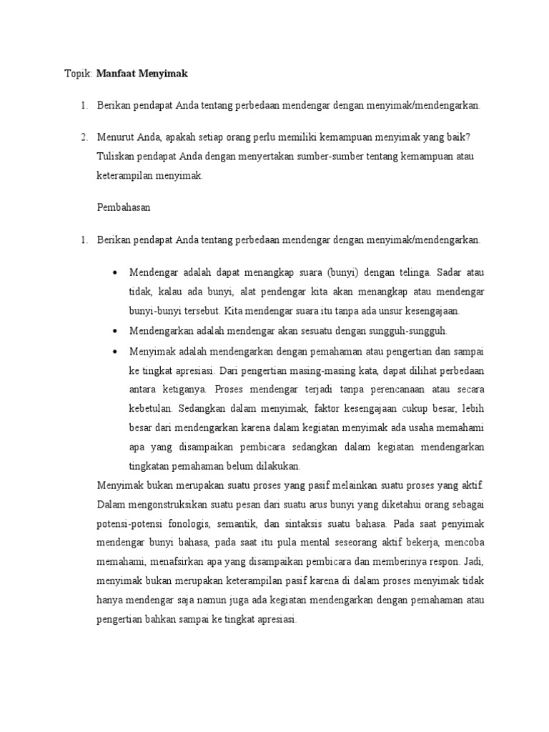 Diskusi 3 Bahasa Indonesia | PDF