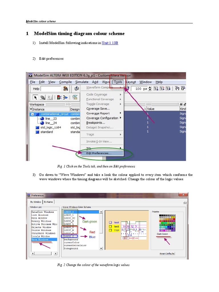1 Modelsim Timing Diagram Colour Scheme: Unit 1.13B | PDF