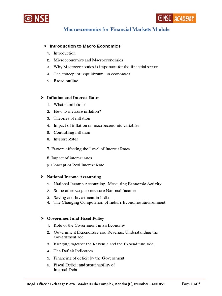 Macroeconomics For Financial Markets Module | PDF | Macroeconomics ...