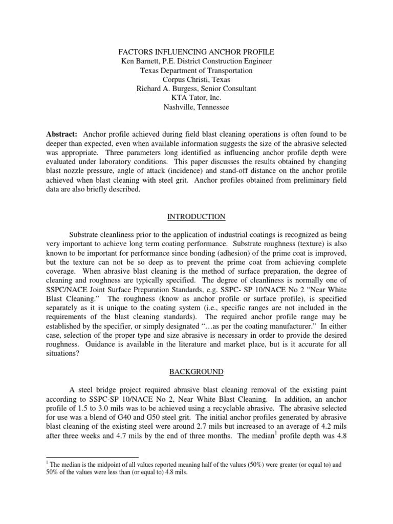 Anchor-Profile SSPC SP | PDF | Abrasive | Surface Roughness