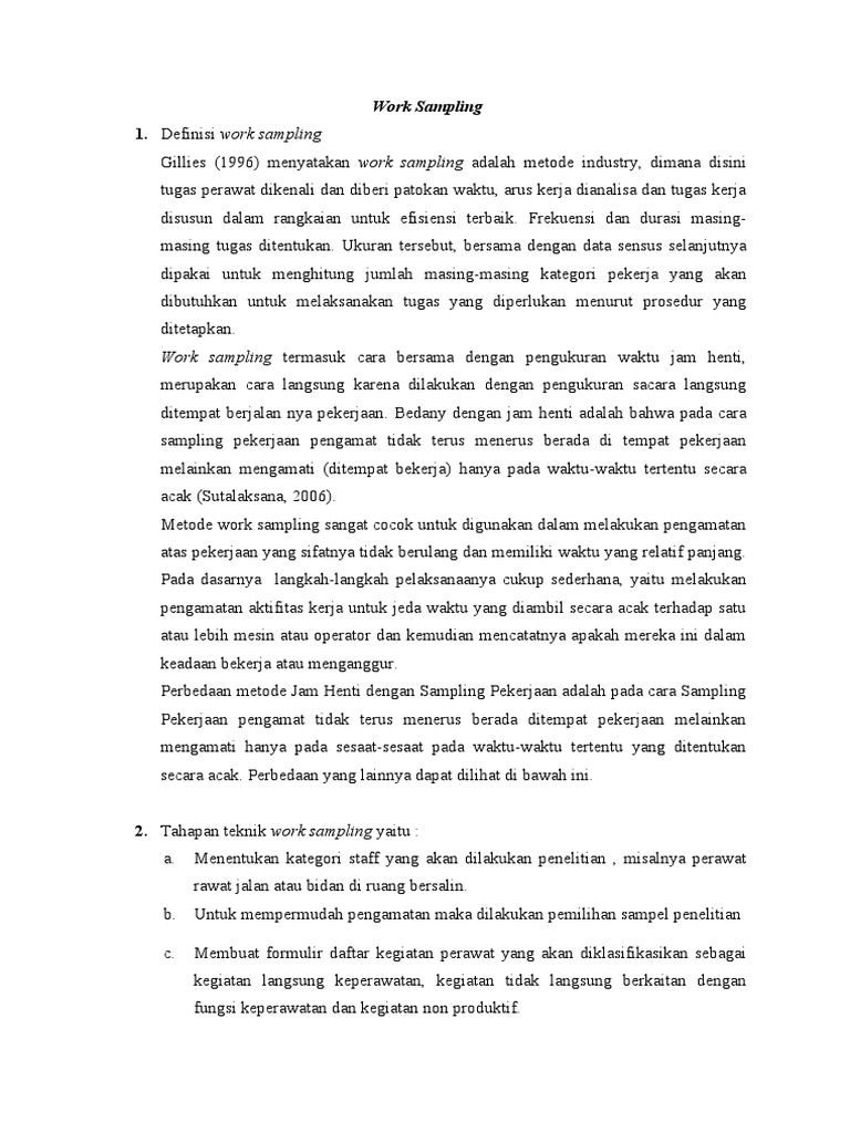 Rumus Work Sampling | PDF