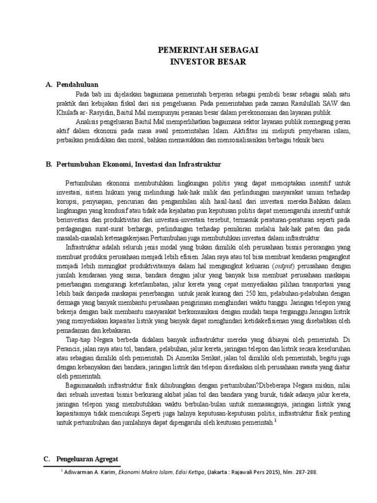 Pemerintah Sebagai Investor Besar, Kelompok 7 | PDF