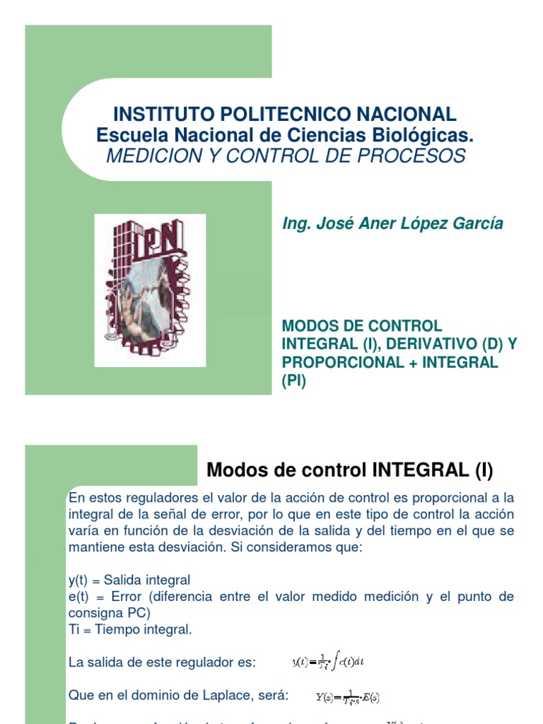 Presentacion 9. - Modo de Control Integral y Derivativo PDF | PDF ...