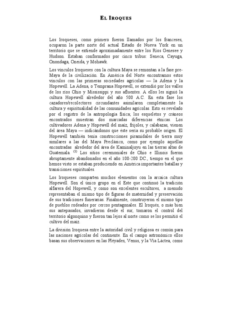 Cultura y Legado de los Iroqueses | PDF | Iroqueses | Civilización maya