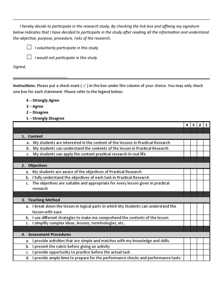 Instructions: Please Put A Check Mark ( | PDF | Qualitative Research | Data
