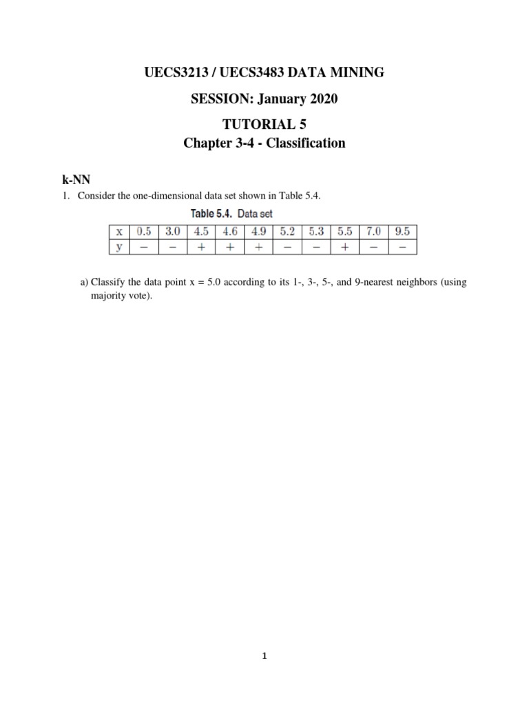 Data Mining Tutorial: k-NN, Decision Trees, SVM | PDF
