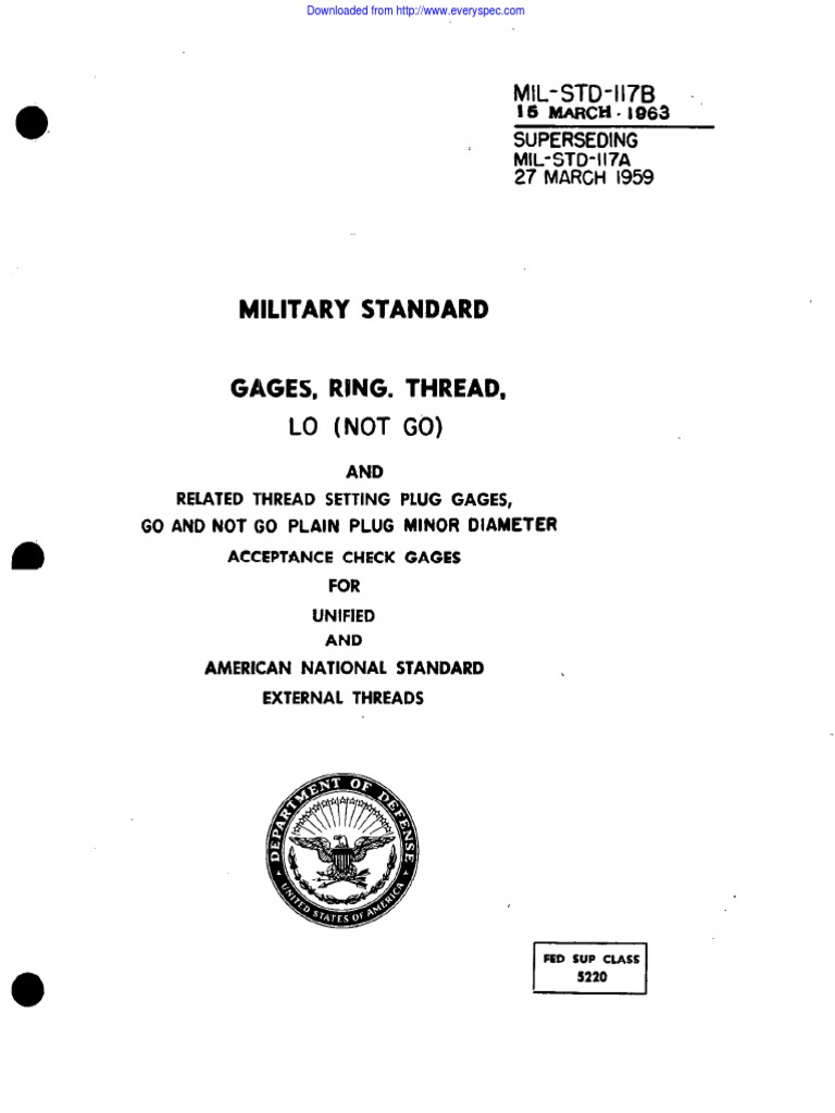 Mil STD 117B | PDF | Specification (Technical Standard) | Manufacturing ...