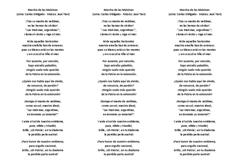 Marcha A Las Malvinas | PDF | Música de marzo | Trabajos